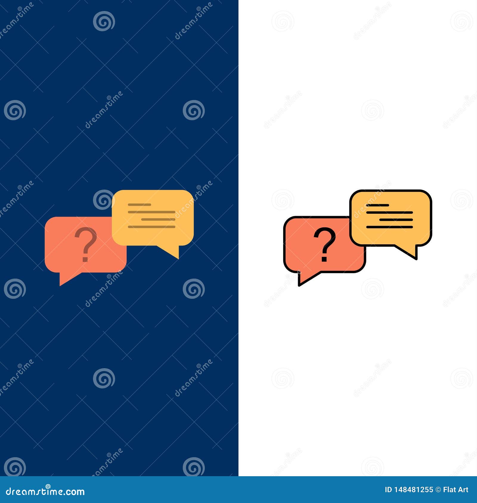 Chat, Bubble, Popup, Message Icons. Flat and Line Filled Icon Set ...