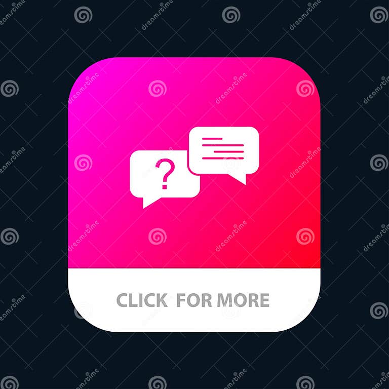 Chat, Bubble, Popup, Message Mobile App Button. Android and IOS Glyph ...
