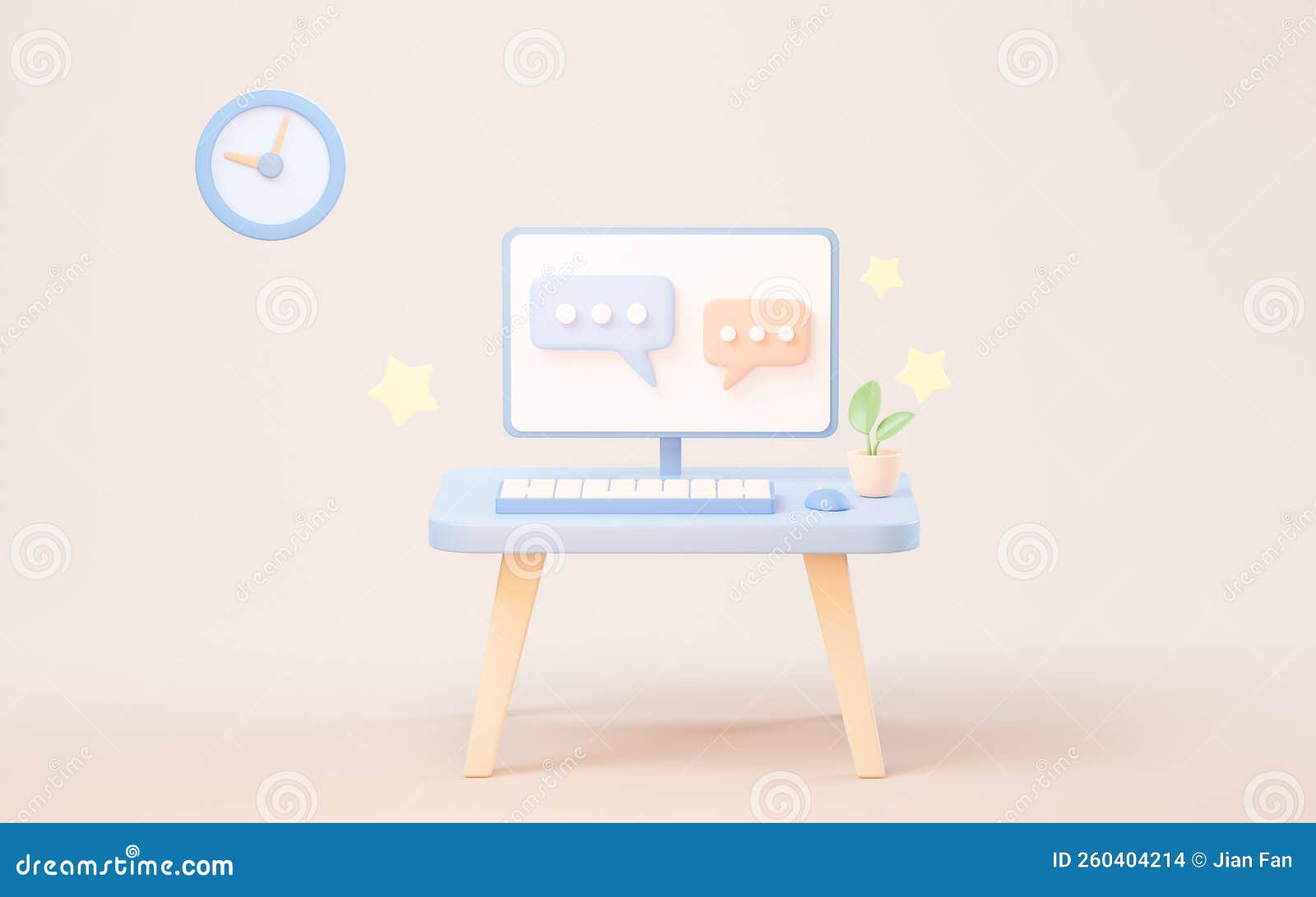 Chat Bubble on the Screen with Cartoon Style, 3d Rendering Stock ...
