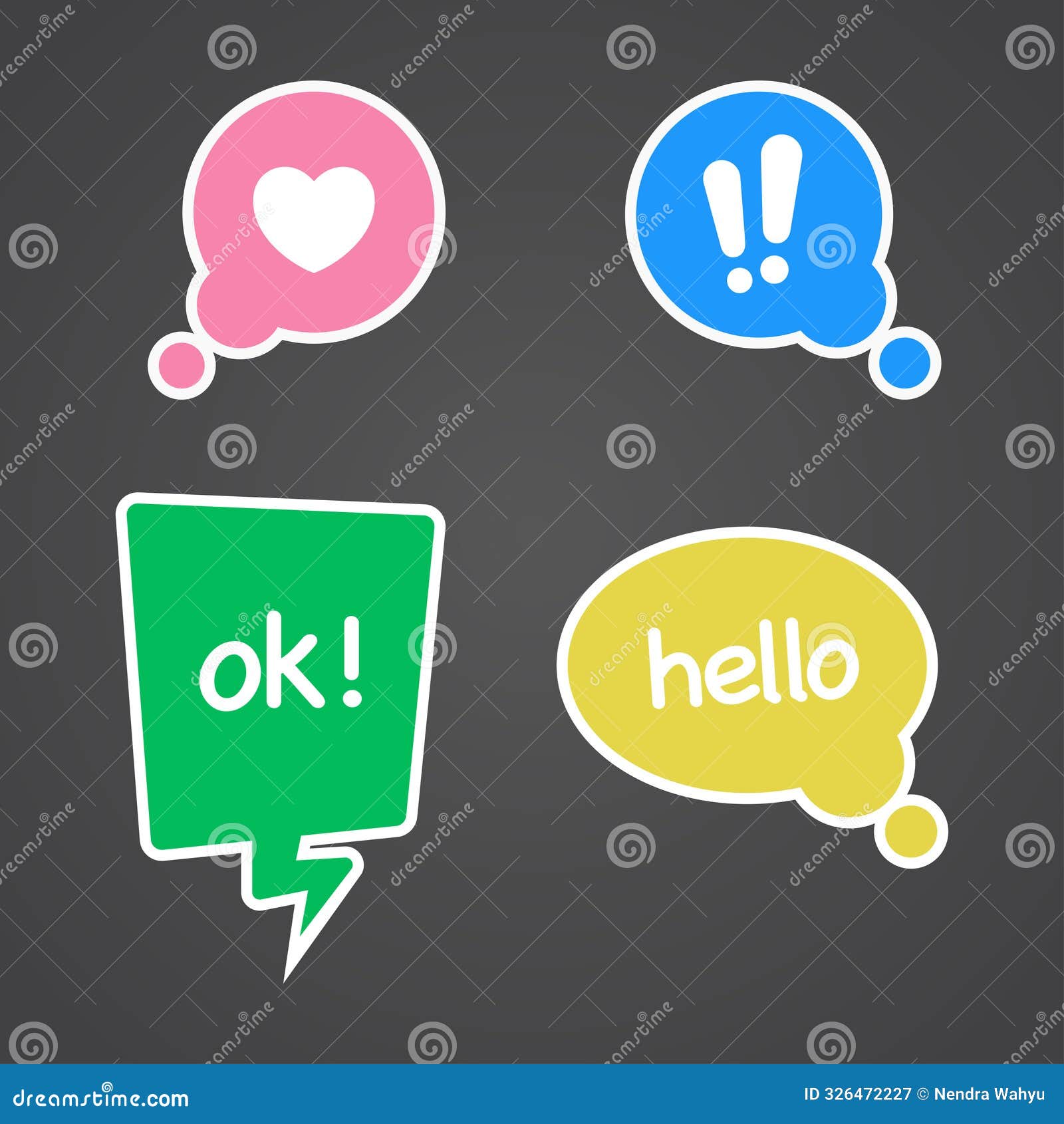 Chat Bubble Sticker Element. Stock Illustration - Illustration of ...