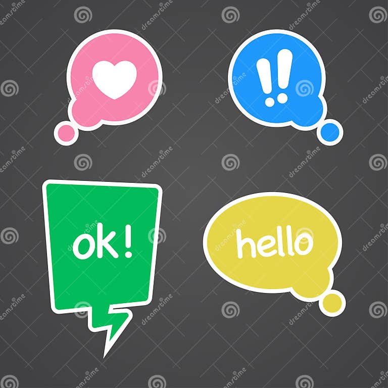 Chat Bubble Sticker Element. Stock Illustration - Illustration of ...