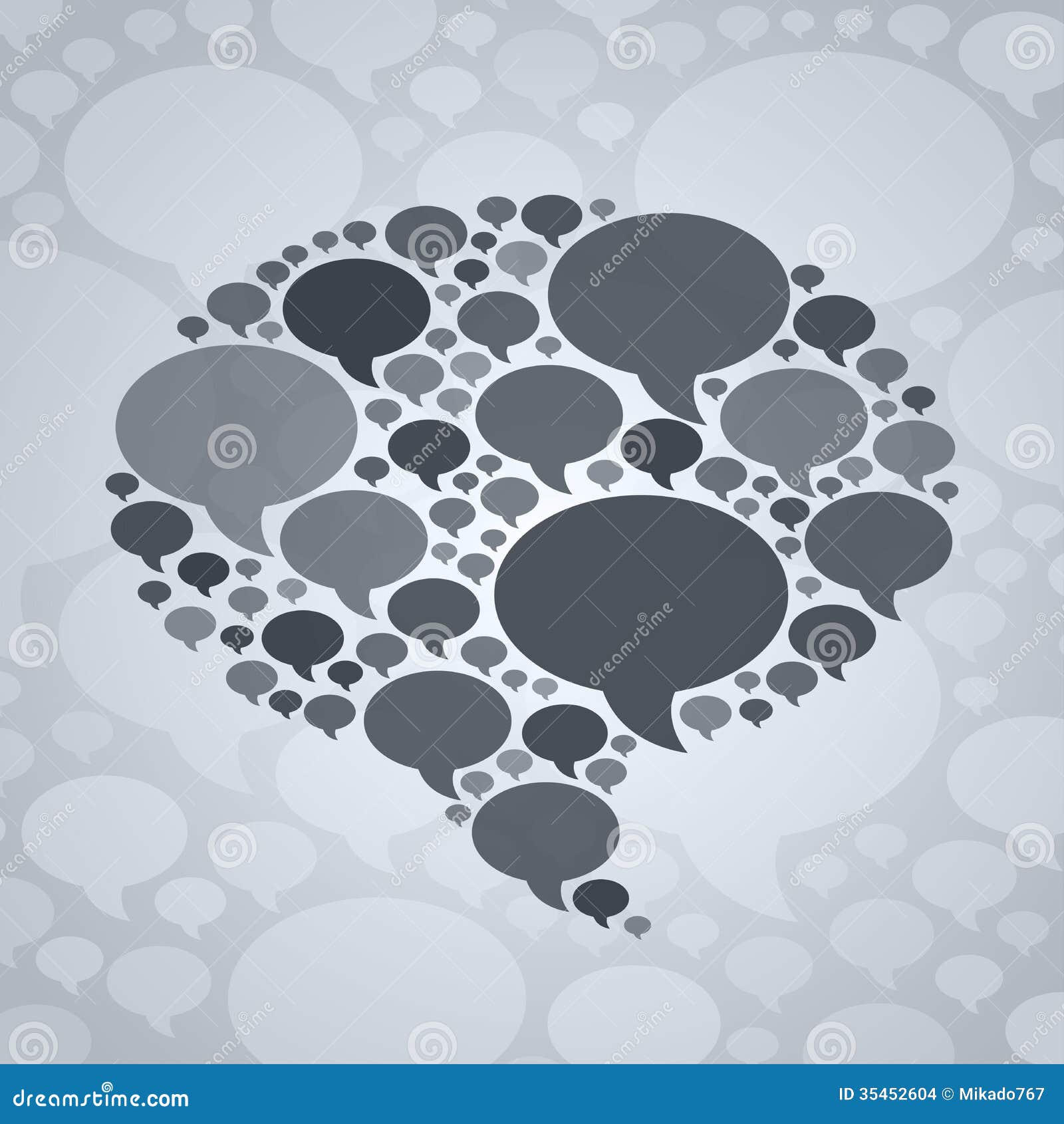 Chat Bubble Symbol on Grey Background Stock Vector - Illustration of ...