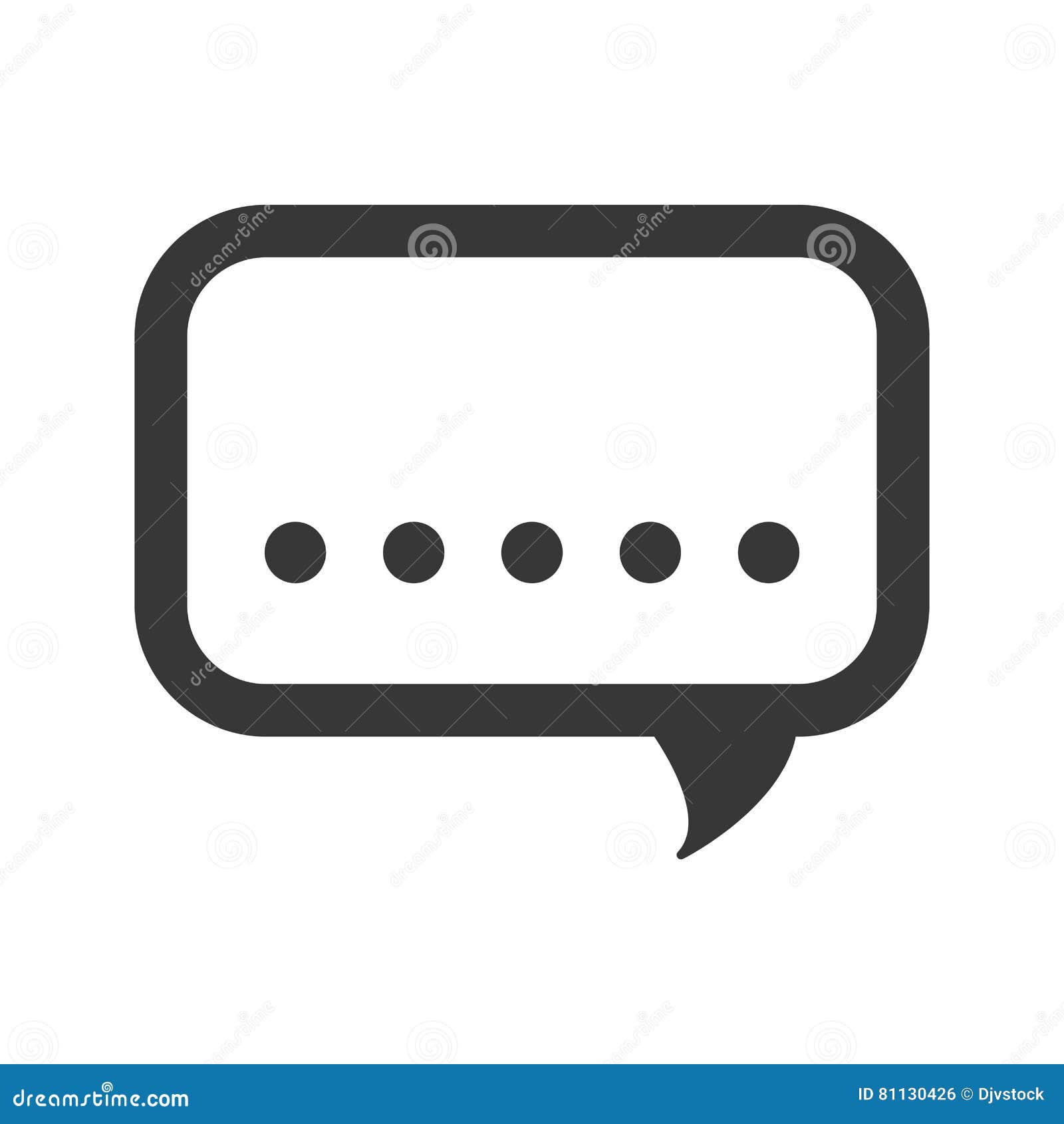 Chat bubble symbol stock vector. Illustration of concept - 81130426