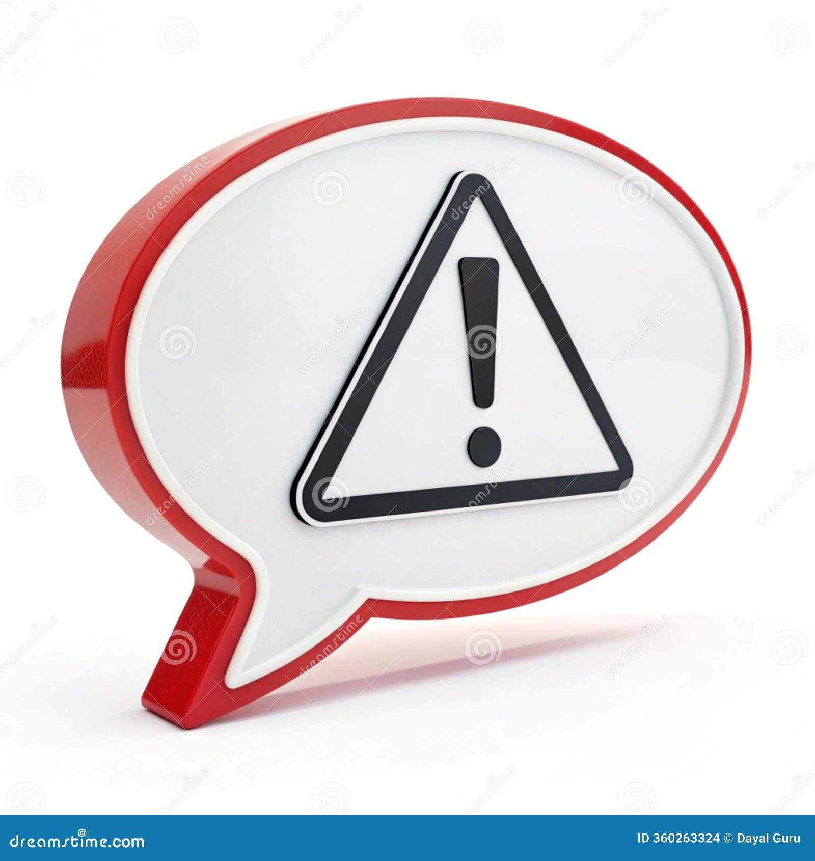 Chat Bubble with Warning Isolated on Transparent Background Stock ...