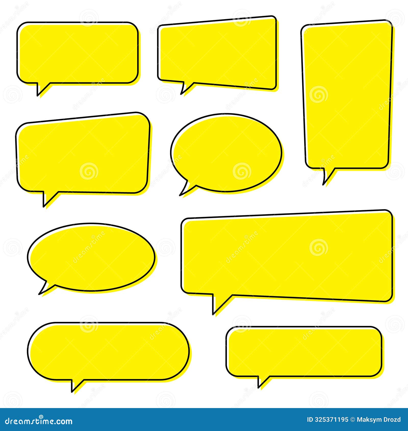 Chat Bubble in Yellow, Quote Background, Speech Bubble, Message Box Set ...