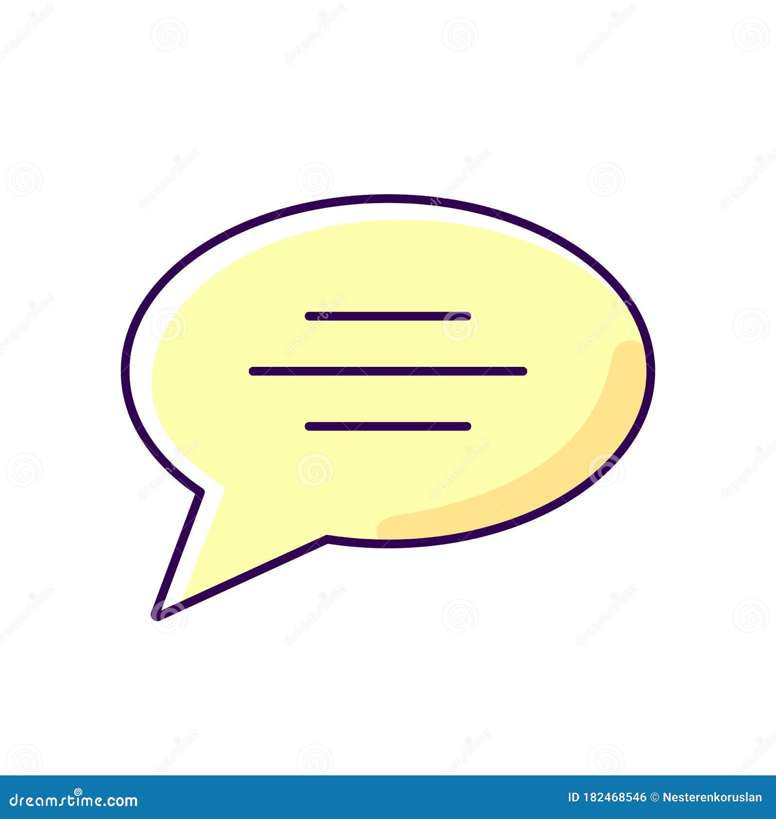 Chat Bubble Yellow RGB Color Icon Stock Vector - Illustration of ...