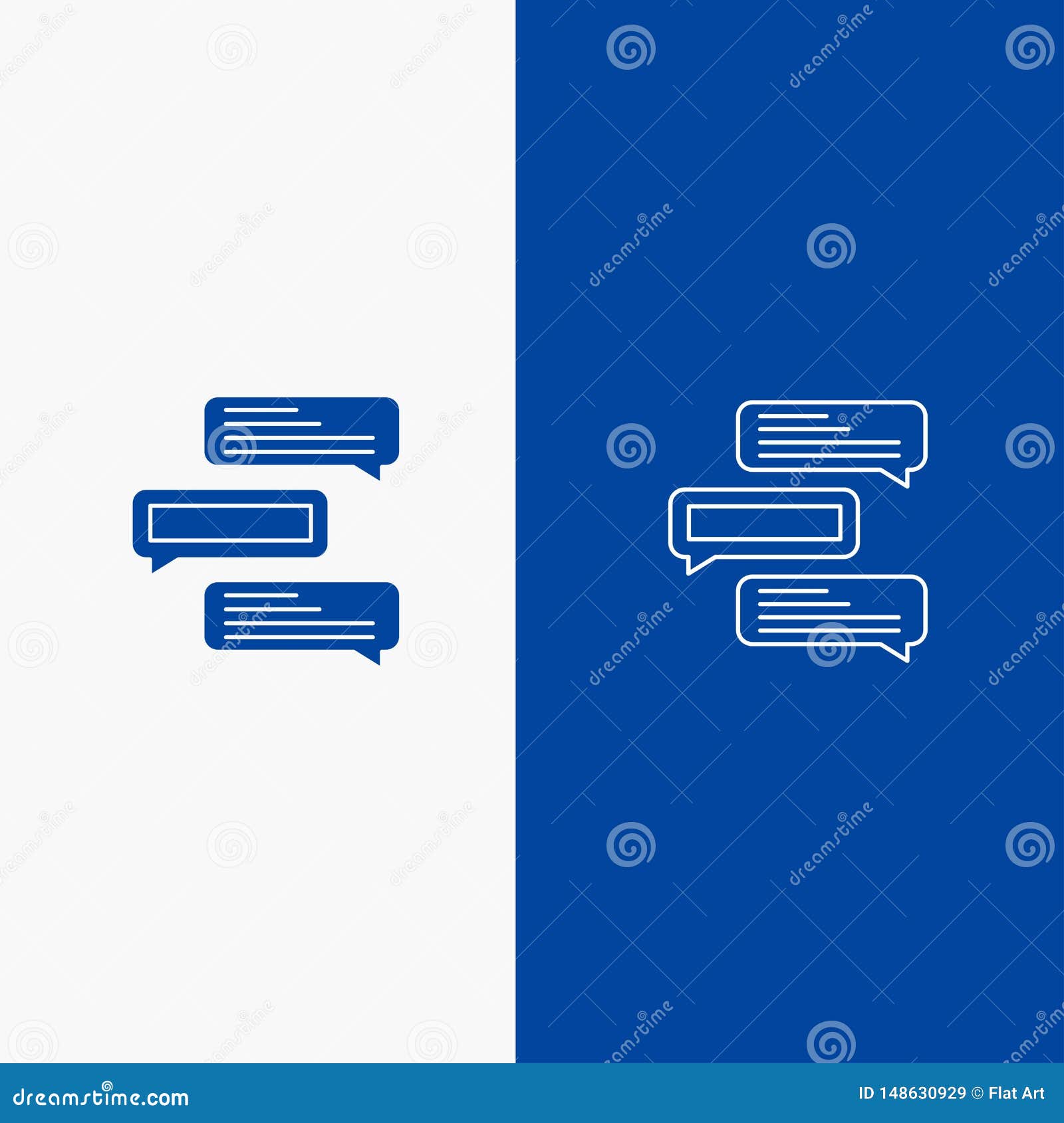 Chat, Bubbles, Comments, Conversations, Talks Line and Glyph Solid Icon ...