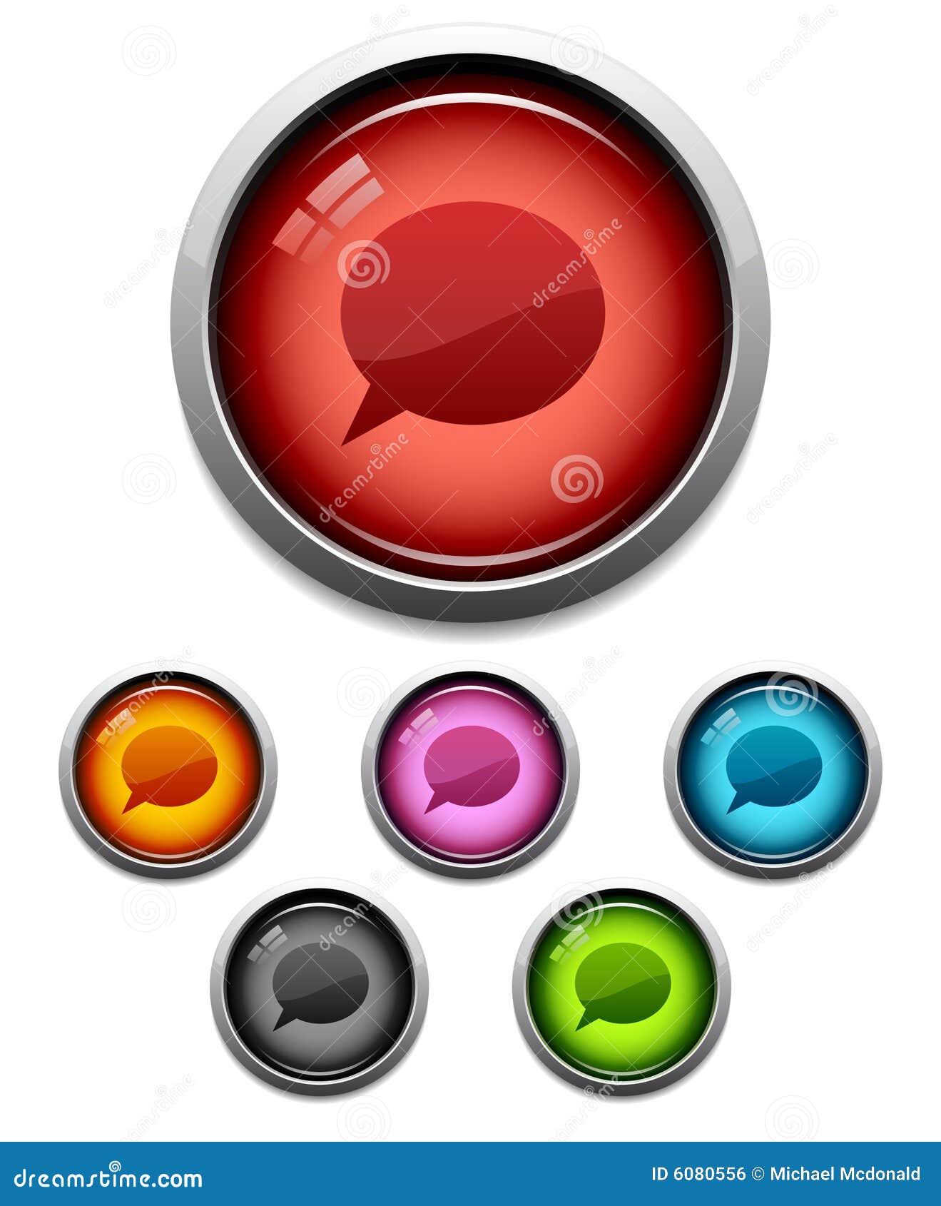 Chat button icon stock vector. Illustration of light, connection - 6080556
