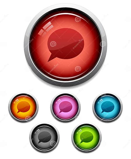 Chat button icon stock vector. Illustration of light, connection - 6080556