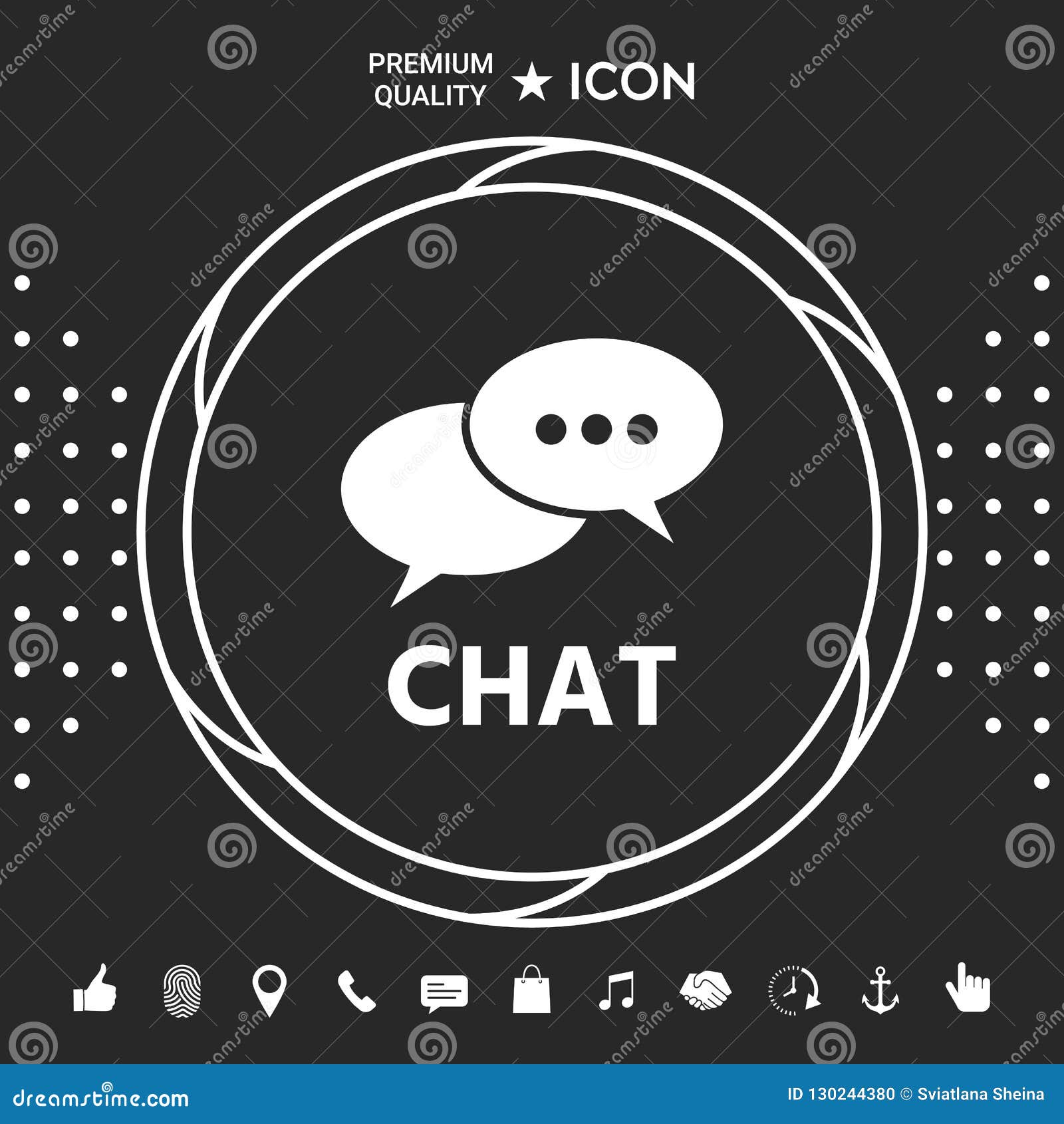 Chat button icon stock vector. Illustration of design - 130244380