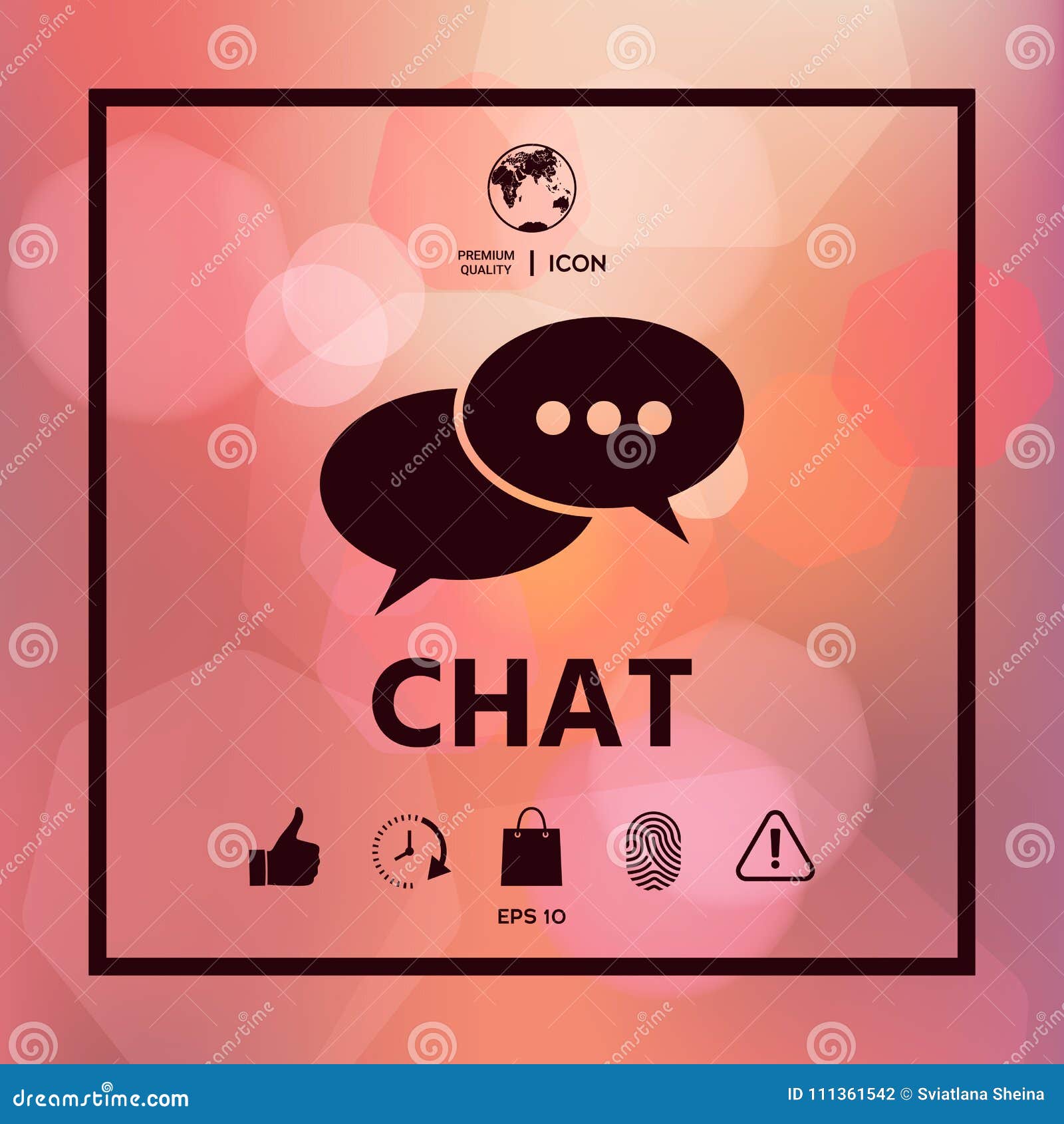 Chat button icon stock vector. Illustration of button - 111361542