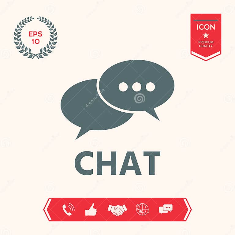 Chat button icon stock vector. Illustration of company - 116616431