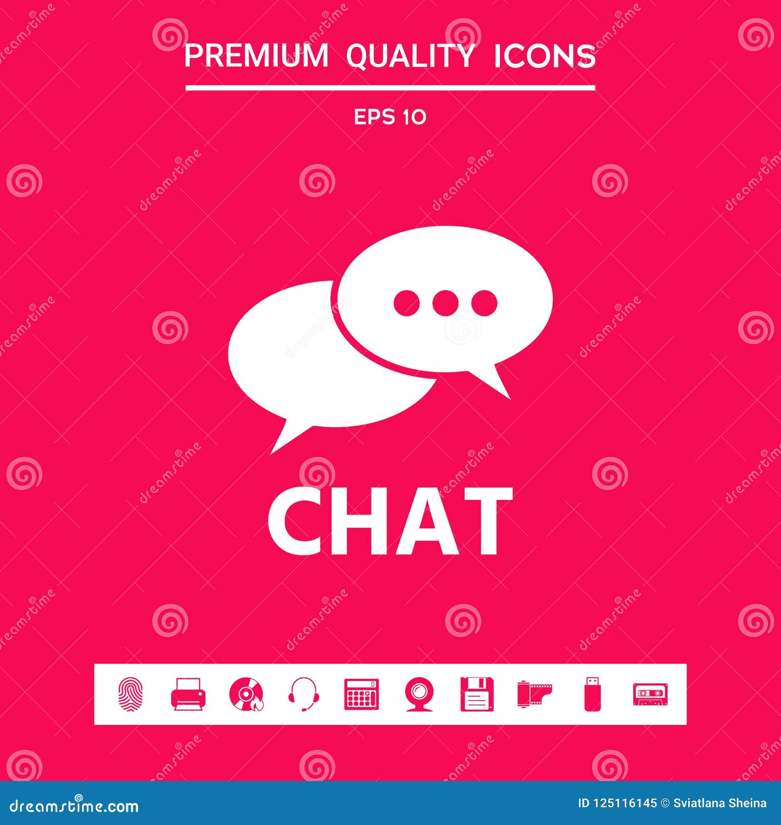 Chat Button Icon . Graphic Elements for Your Design Stock Vector ...