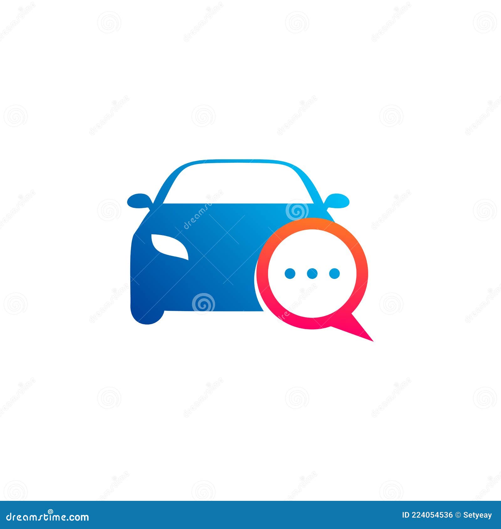 Chat Car Logo Vector Template, Creative Car Logo Design Concepts Stock ...