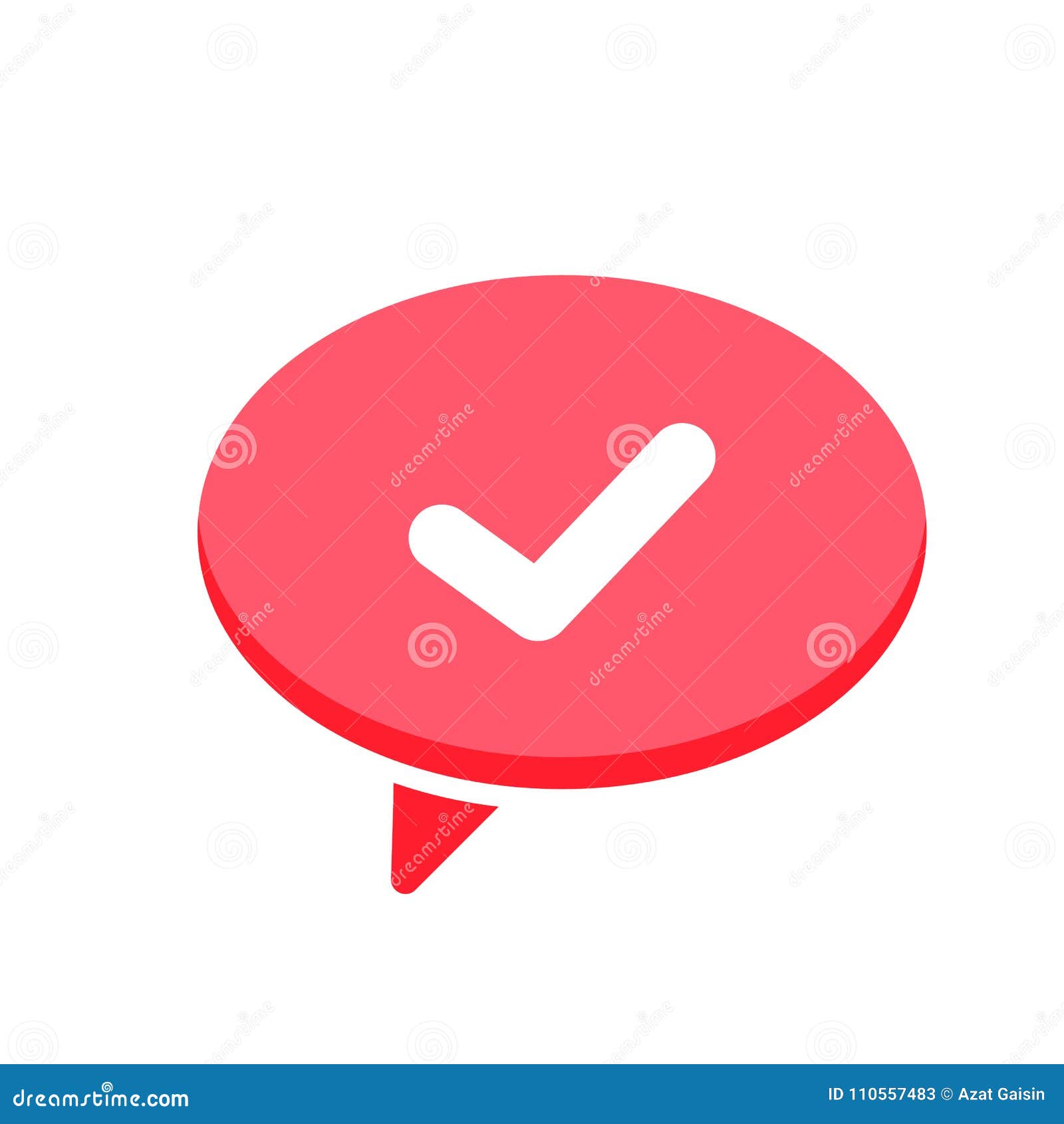 Chat Check Dialogue Mark Message Speech Yes Icon Stock Vector ...