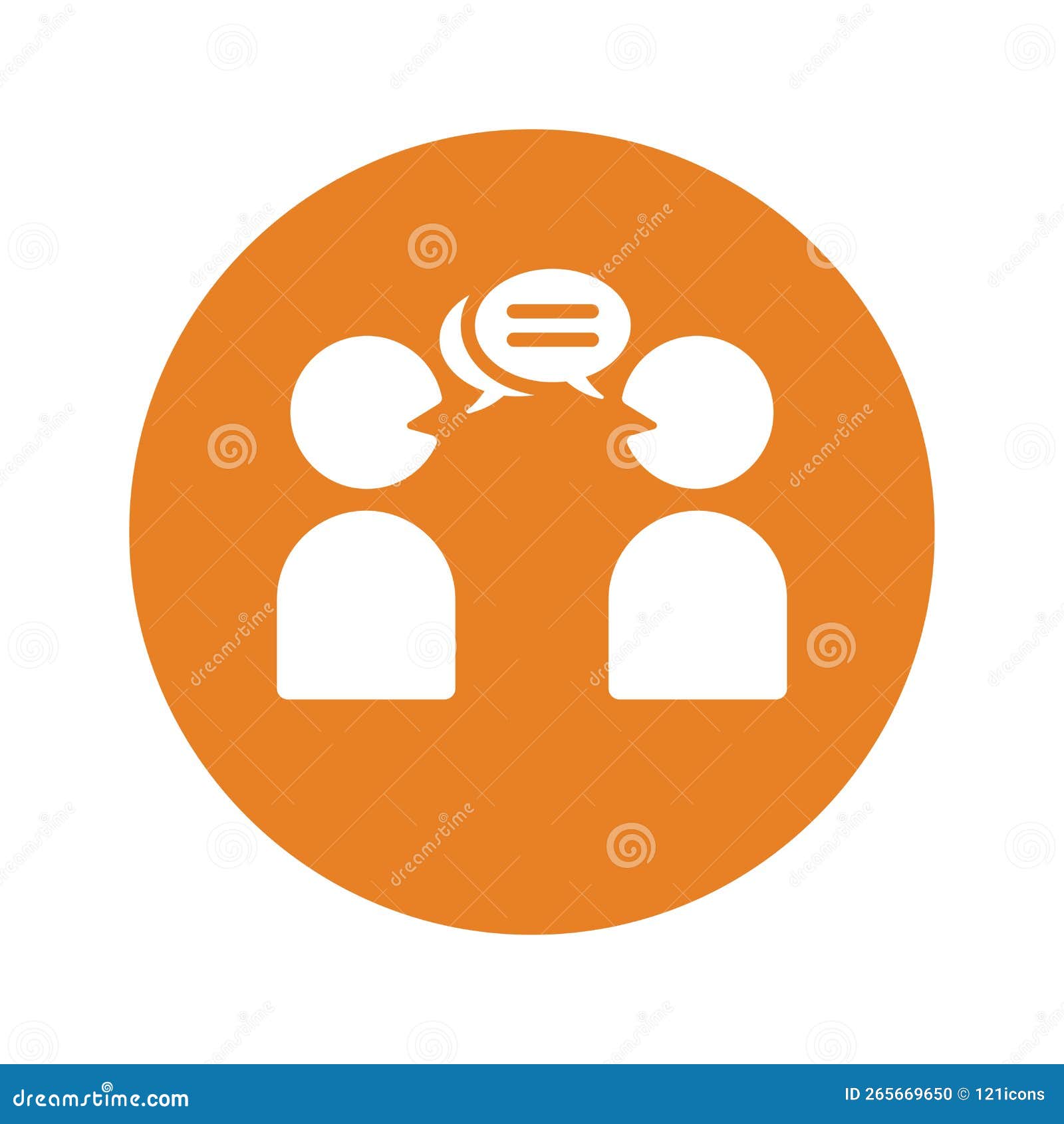 Chat Chitchat Conversation Icon Orange Color Vector Eps Stock