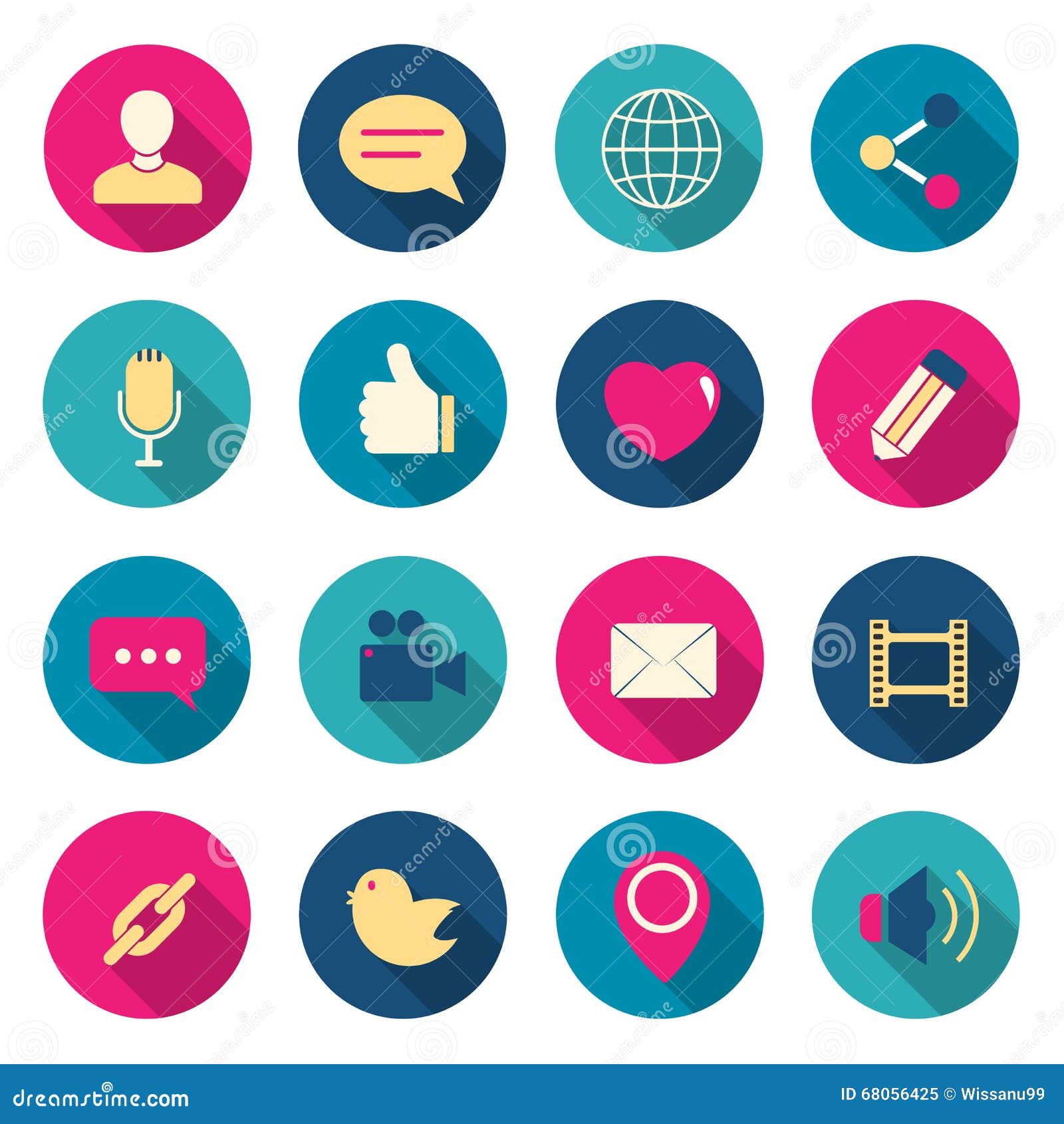 Chat color icons set. stock vector. Illustration of signs - 68056425