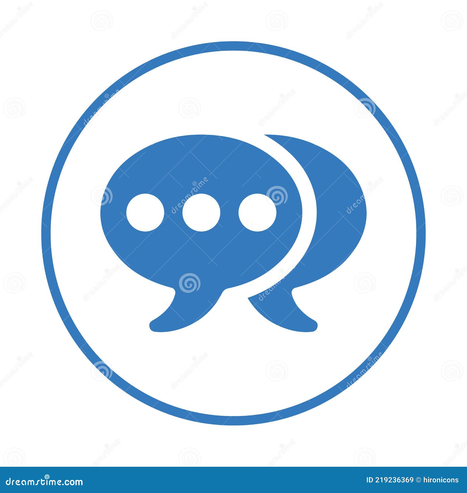 Chat, Comment, Bubbles Icon. Rounded Blue Vector Stock Vector ...