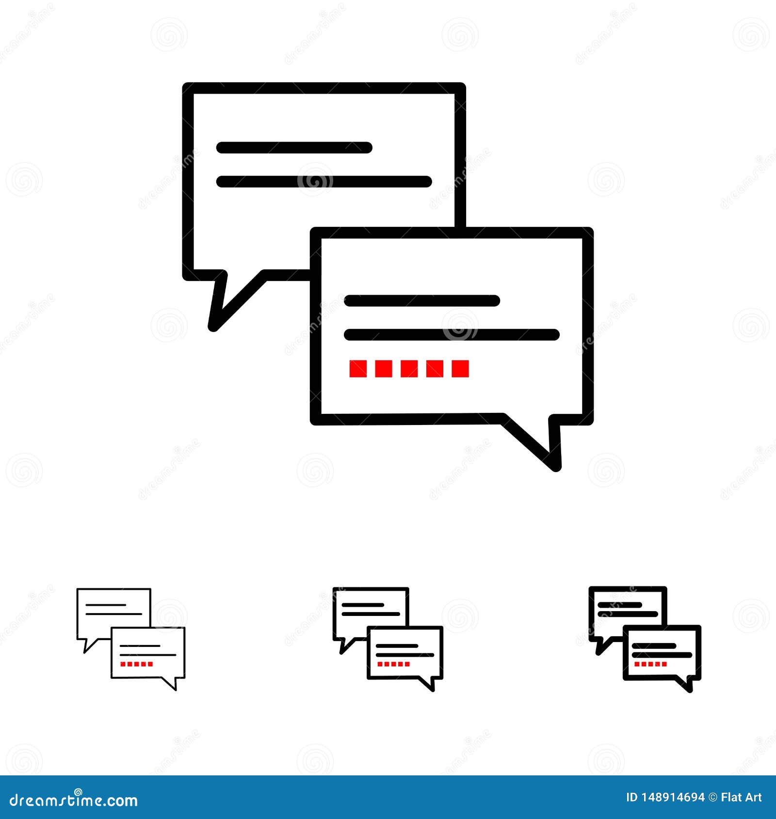 Chat, Comment, Message, Education Bold and Thin Black Line Icon Set ...