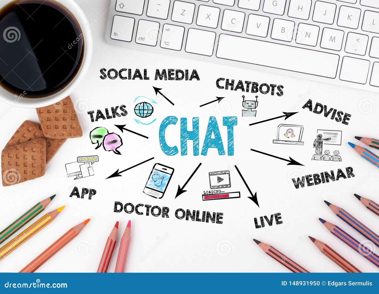 Chat, Communication Digital Web and Social Network Concept Stock Photo ...