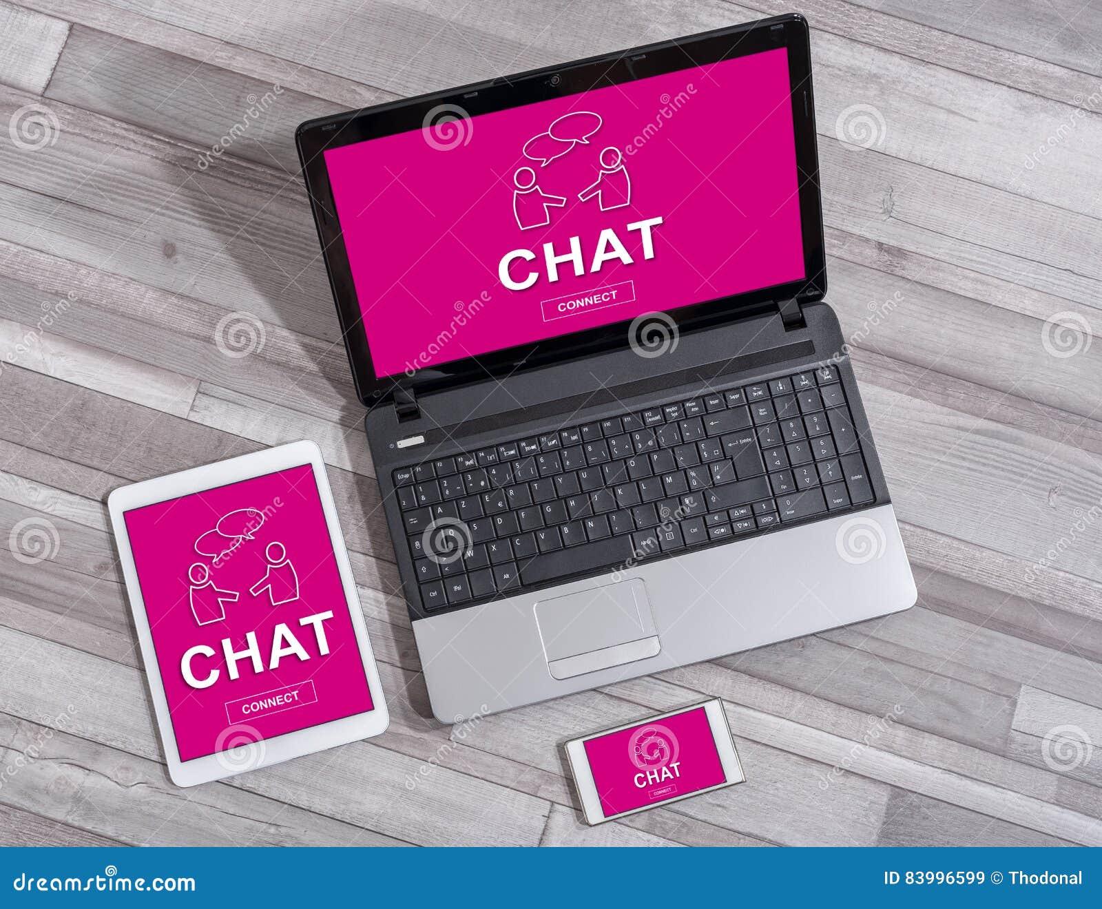 Chat Concept on Different Devices Stock Image - Image of digital, chat ...