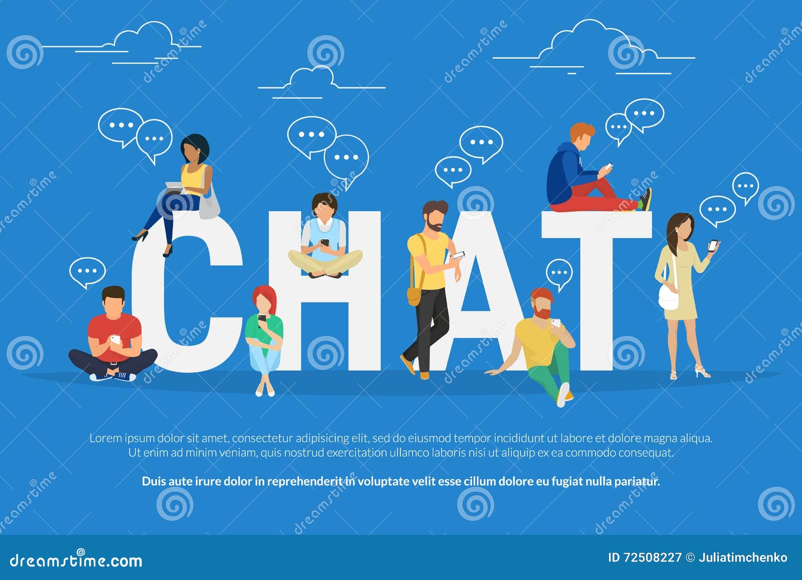 Chat concept illustration stock vector. Illustration of layout - 72508227