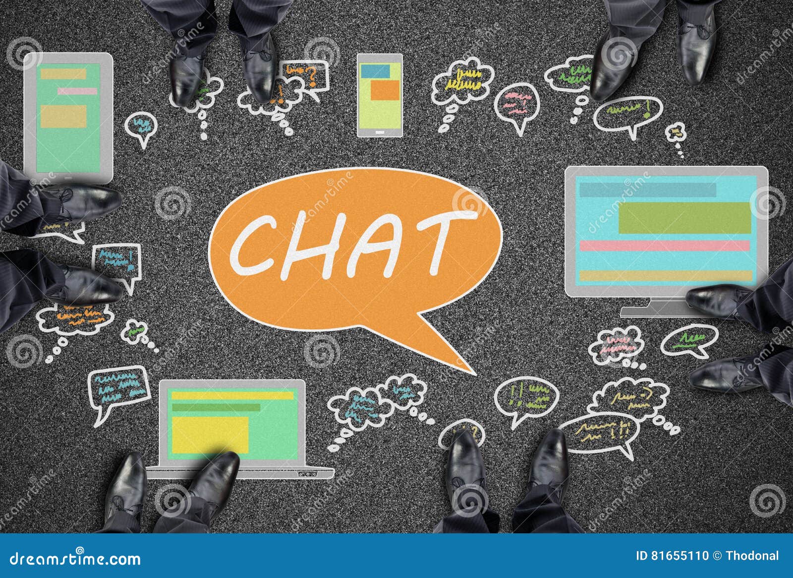 Chat concept on a road stock photo. Image of internet - 81655110