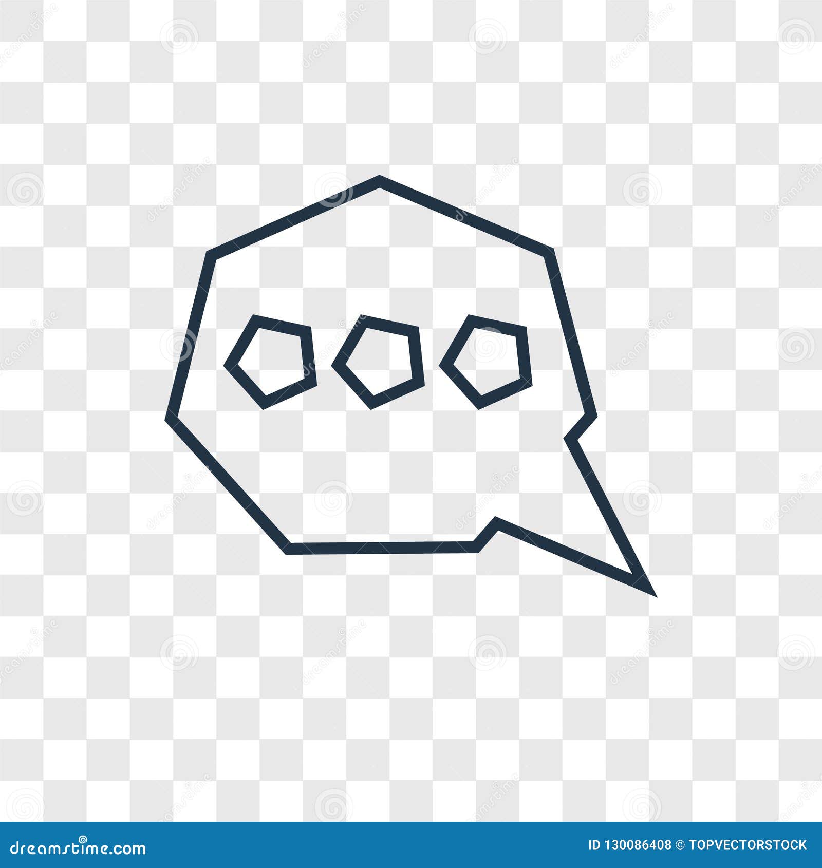 Chat Concept Vector Linear Icon Isolated on Transparent Background ...