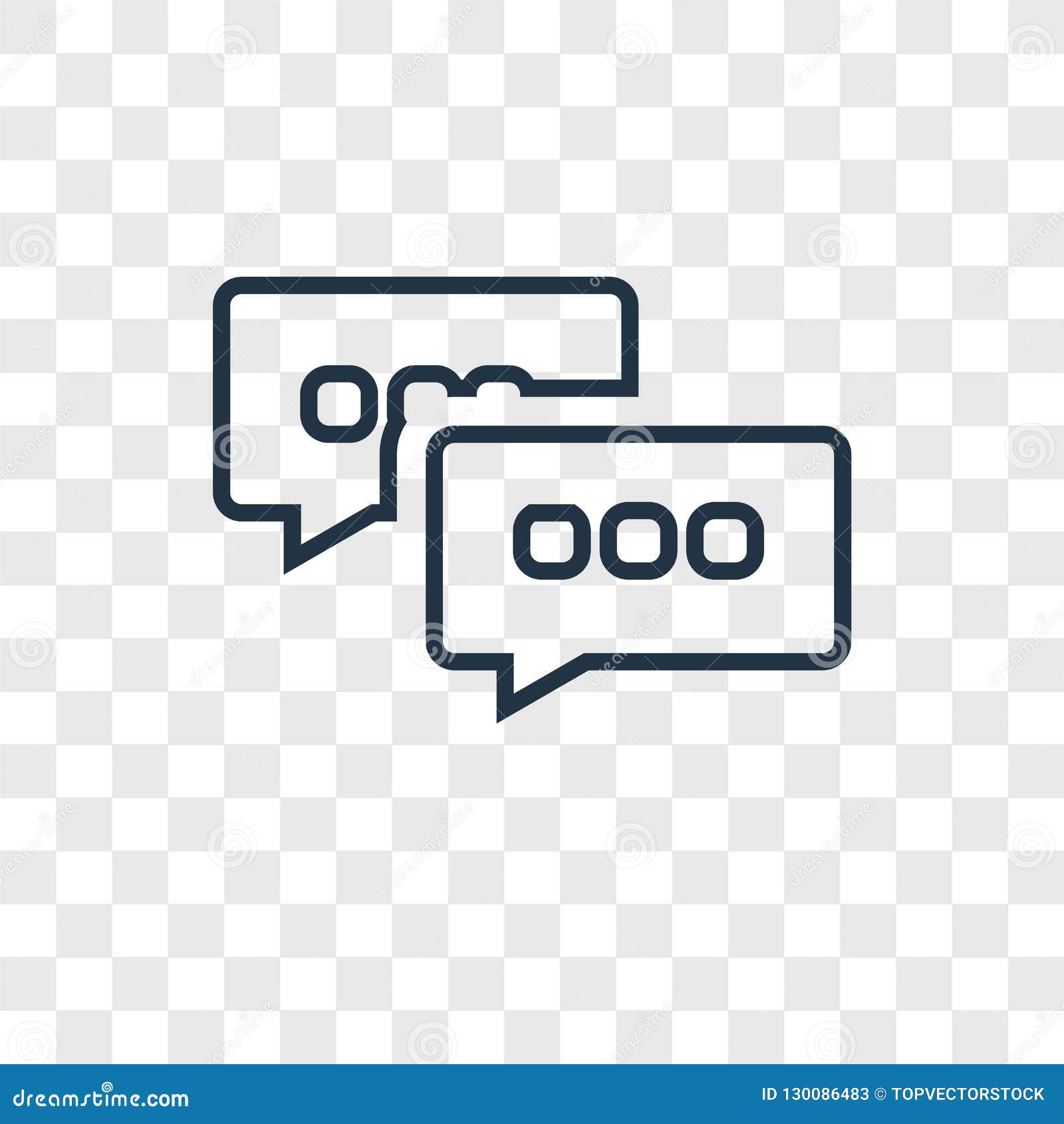 Chat Concept Vector Linear Icon Isolated on Transparent Background ...