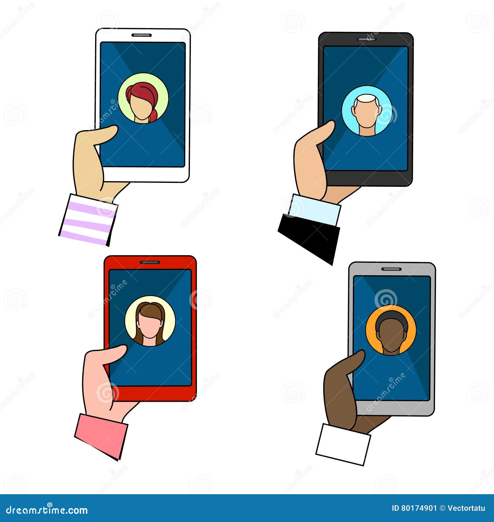 Chat connection icons set stock vector. Illustration of graphic - 80174901