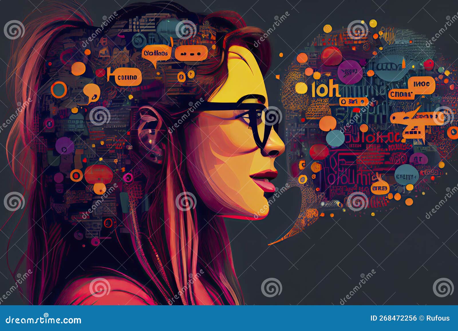 Chat Conversation of a Girl with AI or Artificial Intelligence Using ...