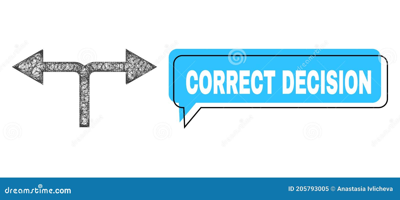Shifted Correct Decision Chat Balloon and Net Mesh Bifurcation Arrows ...