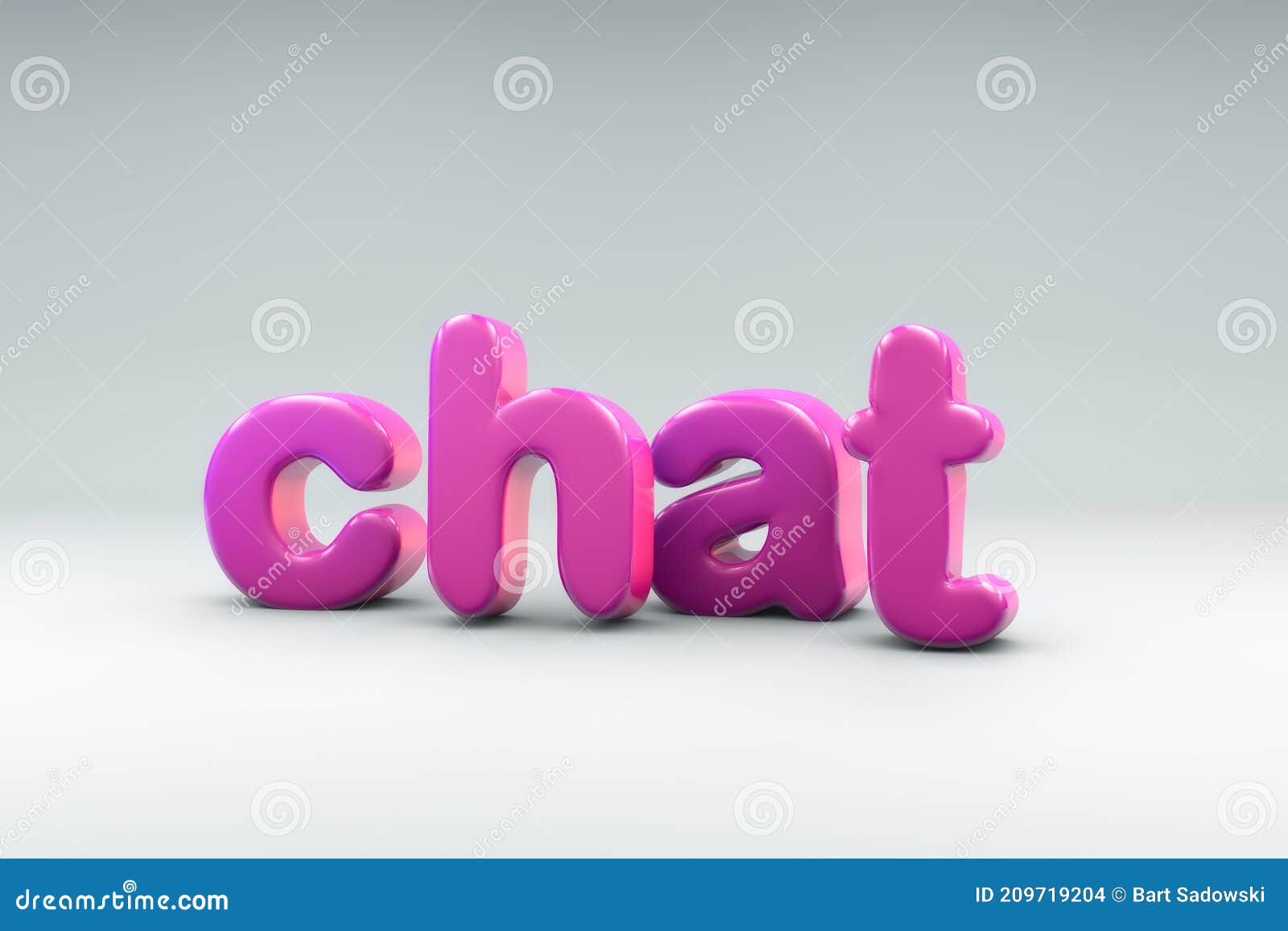 3D Render of the Word CHAT in Pink Letters Stock Illustration ...