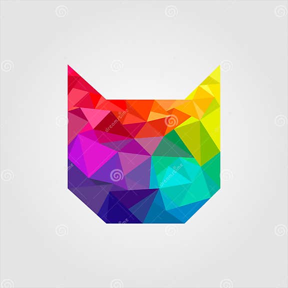 Chat des triangles illustration stock. Illustration du coloré - 44425656