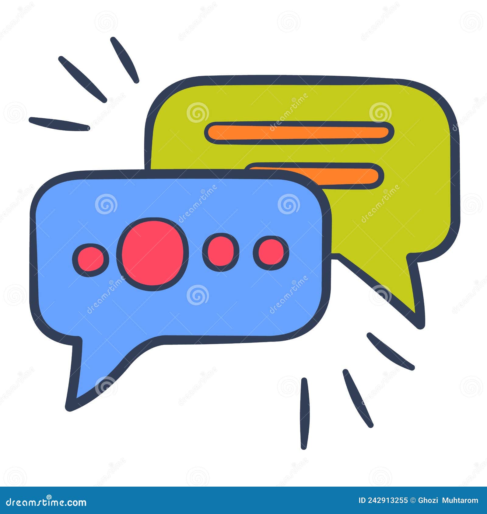 Chat Discussion Communication Message Group Thread Single Isolated Icon ...