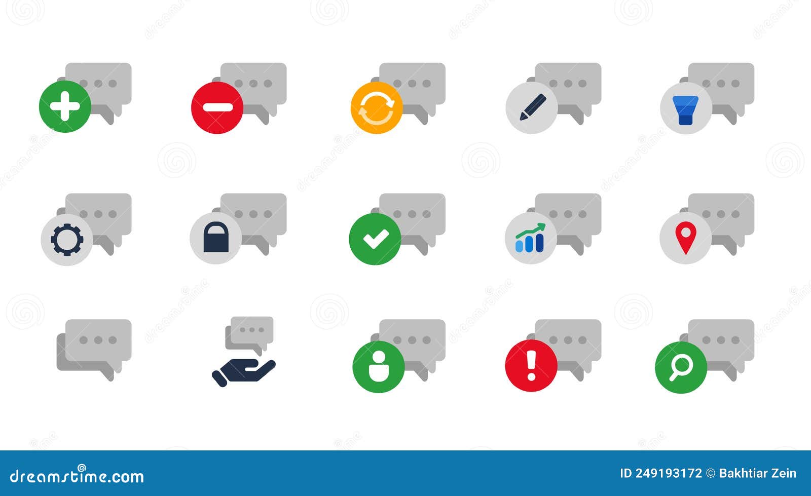 Chat Discussion Forum Dialogue Communication Icon Set Collection ...