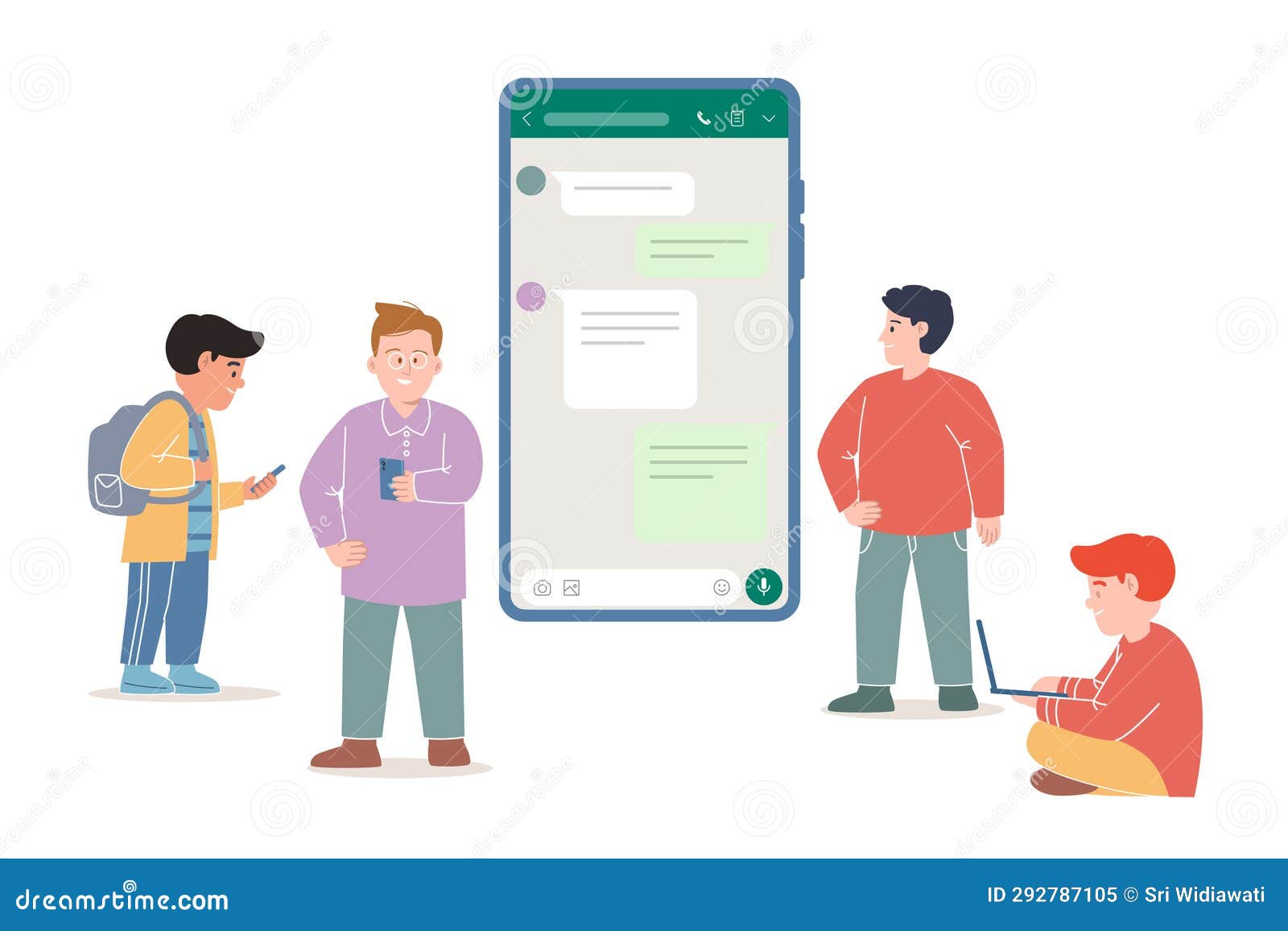 Chat Discussion Smartphone Mobile Application Young Balloon Interface ...