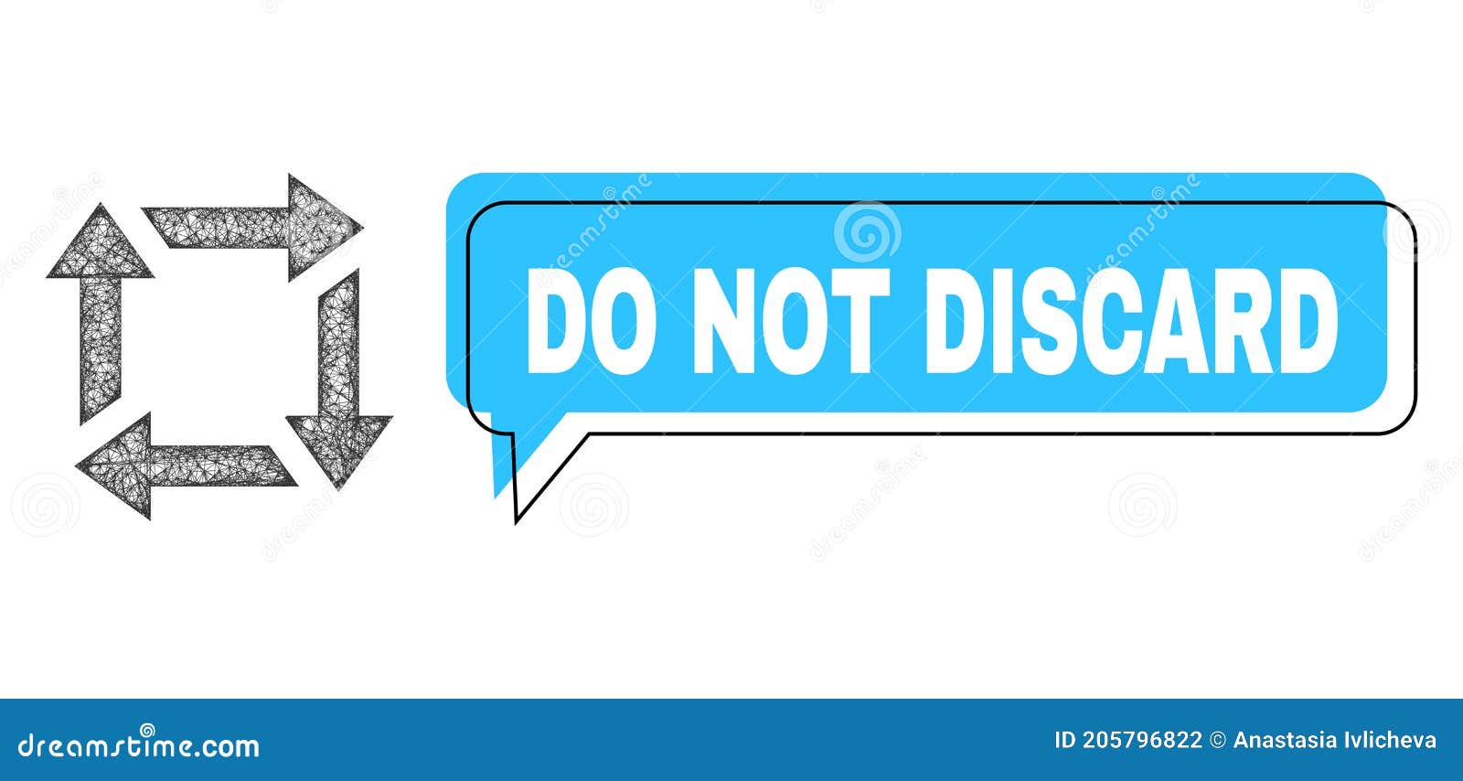 Shifted Do Not Discard Message Cloud and Linear Recycle Icon Stock ...