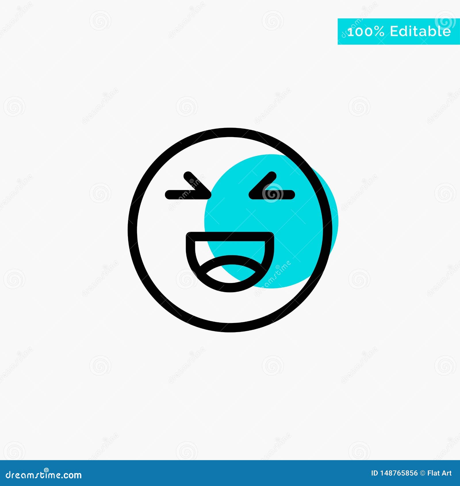 Chat, Emojis, Smile, Happy Turquoise Highlight Circle Point Vector Icon ...