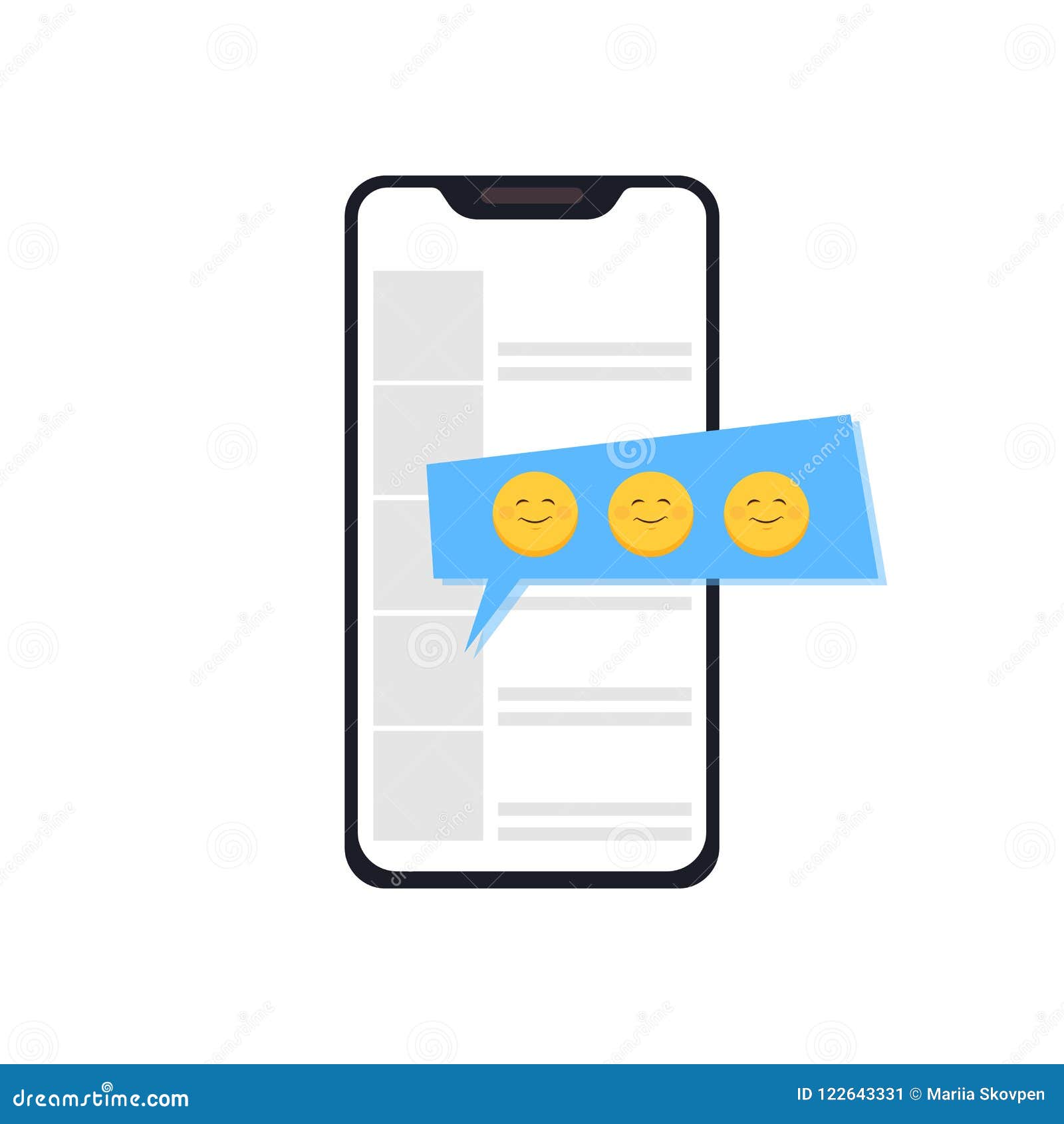 Chat with Emoticons. Chat in an Application on the Smartphone Using ...