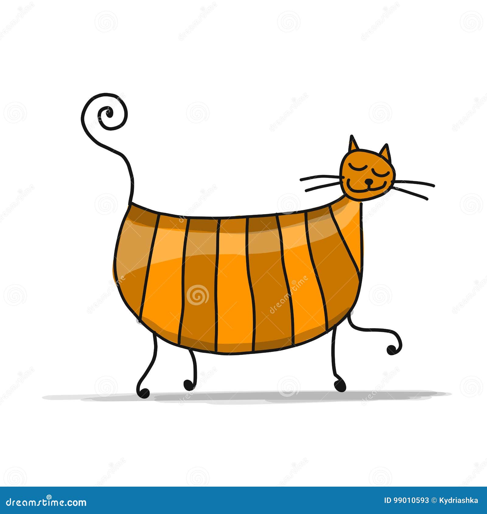 Chat Enceinte Mignon, Croquis Pour Votre Conception Illustration de ...