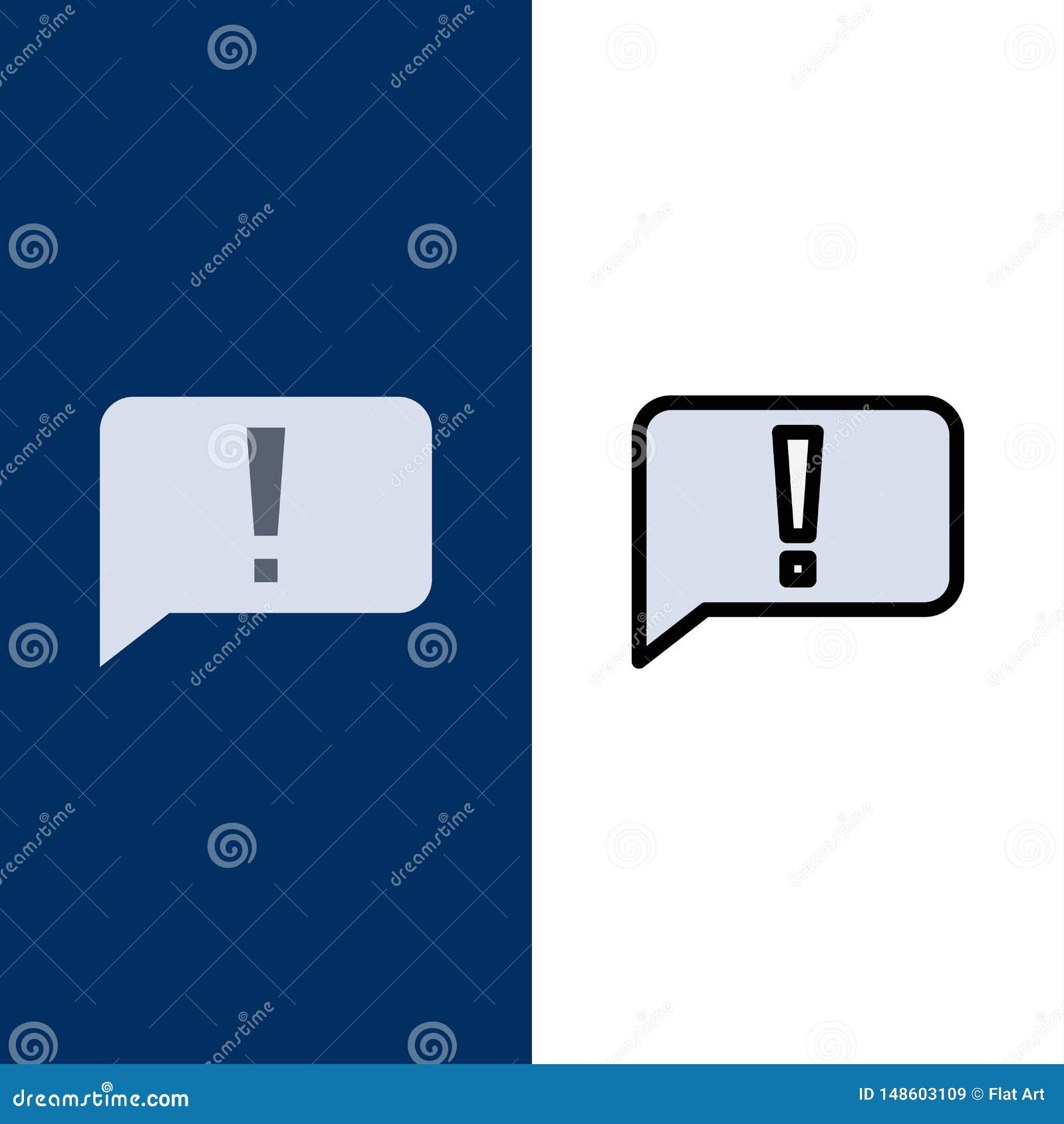 Chat, Error, Basic, Ui Icons. Flat and Line Filled Icon Set Vector Blue ...