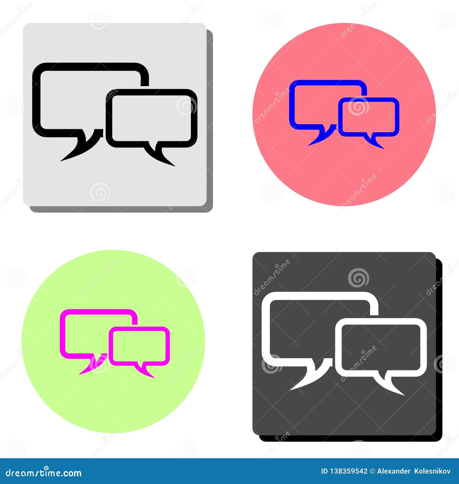 Chat. flat vector icon stock illustration. Illustration of icon - 138359542