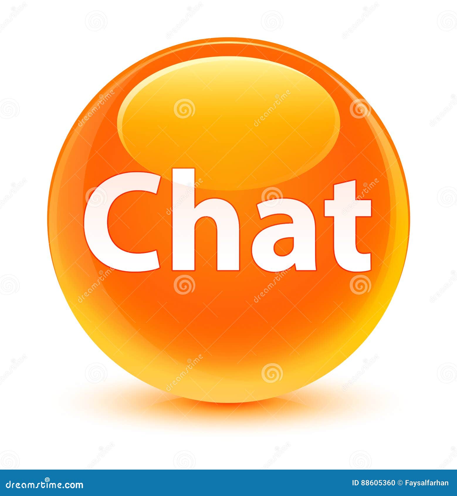 Chat Glassy Orange Round Button Stock Illustration - Illustration of ...