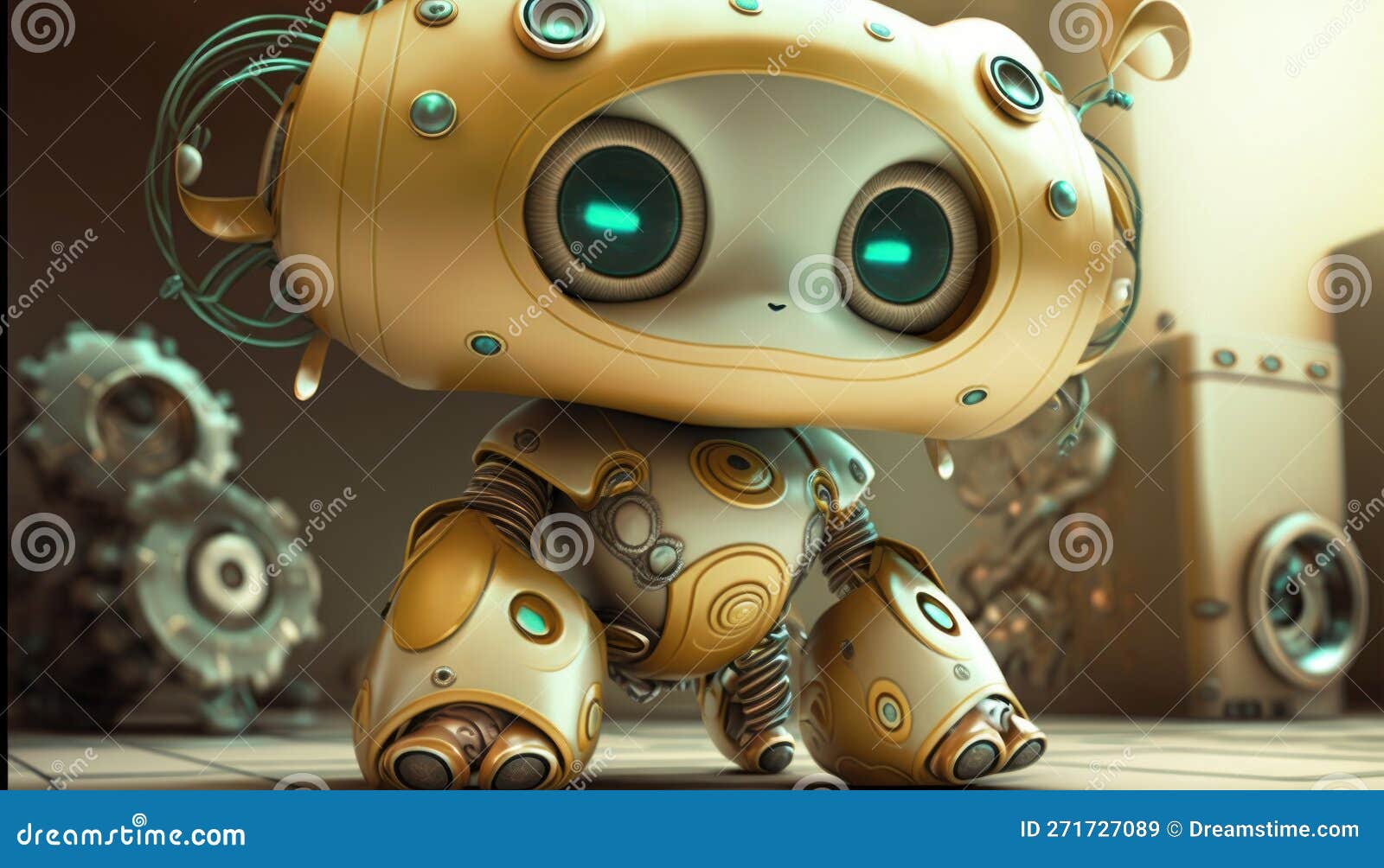 Chat GPT Cute Robot Mascot Character Stock Illustration - Illustration ...
