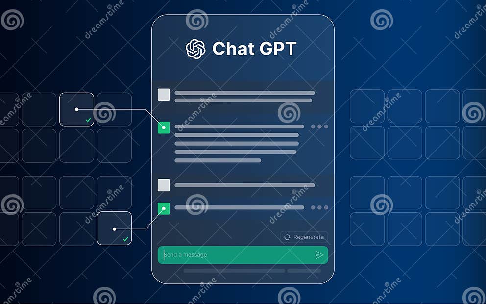 Chat GPT Illustration Template, Chat Bot Technology Communication ...