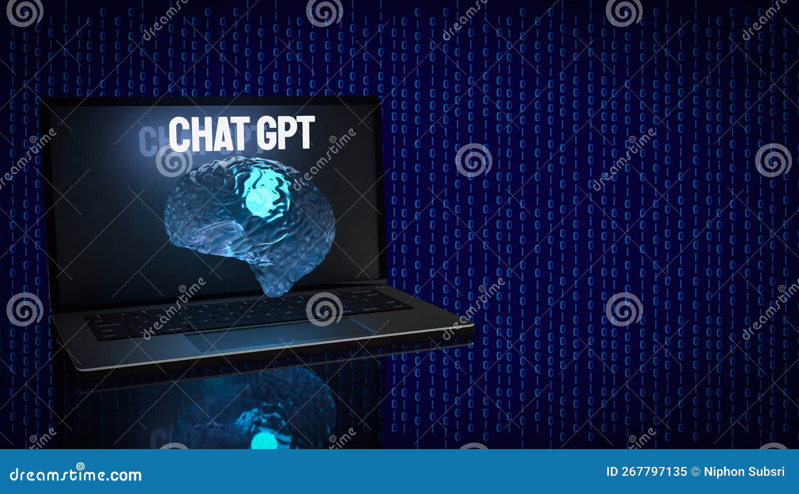 The Chat Gpt Text and Brain for Technology Concept 3d Rendering Stock ...