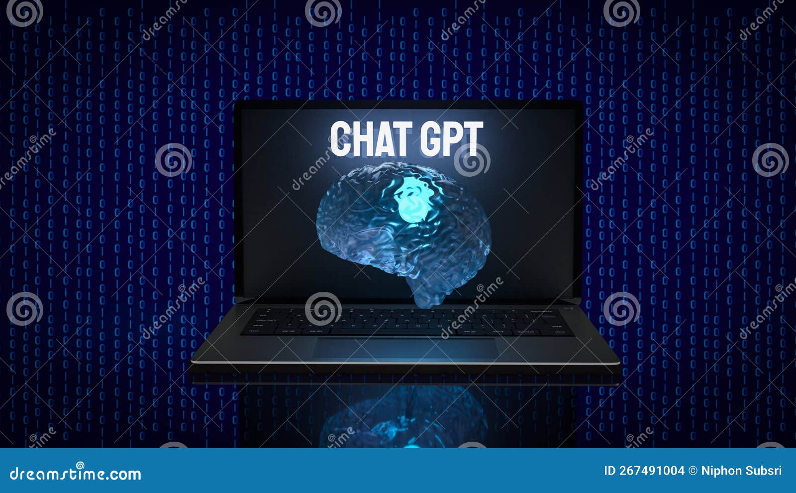 The Chat Gpt Text and Brain for Technology Concept 3d Rendering Stock ...