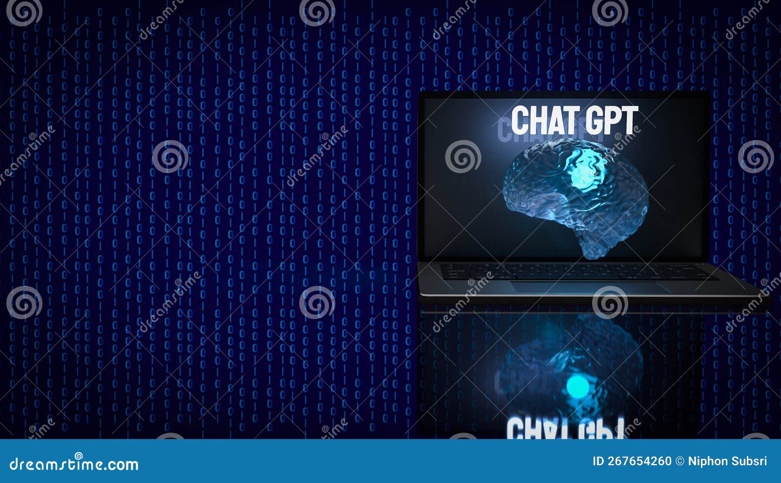 The Chat Gpt Text and Brain for Technology Concept 3d Rendering Stock ...