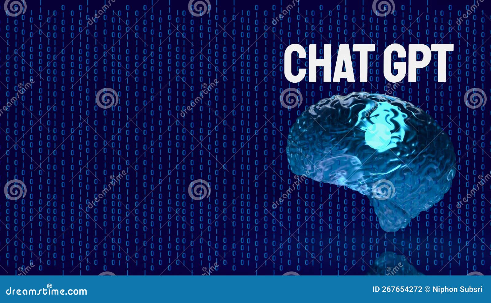 The Chat Gpt Text and Brain for Technology Concept 3d Rendering Stock ...